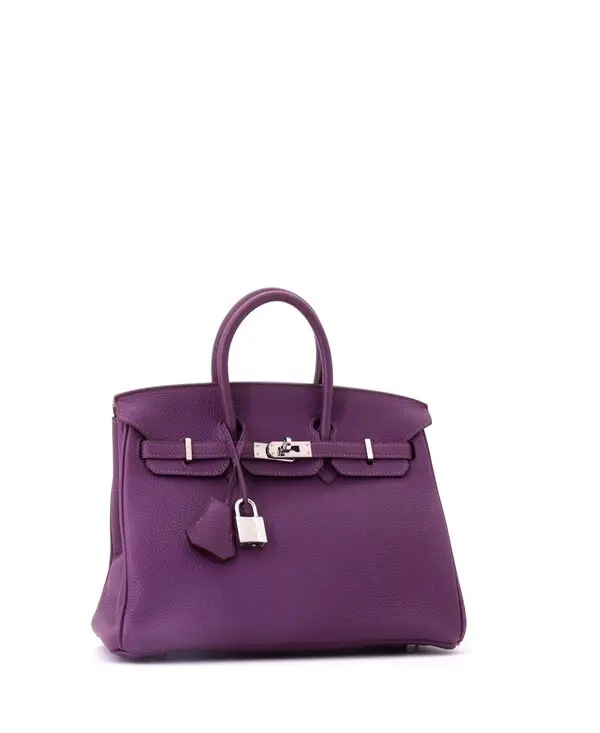 Hermès Birkin 25 Handbag Purple Togo With Palladium Hardware - Anemone