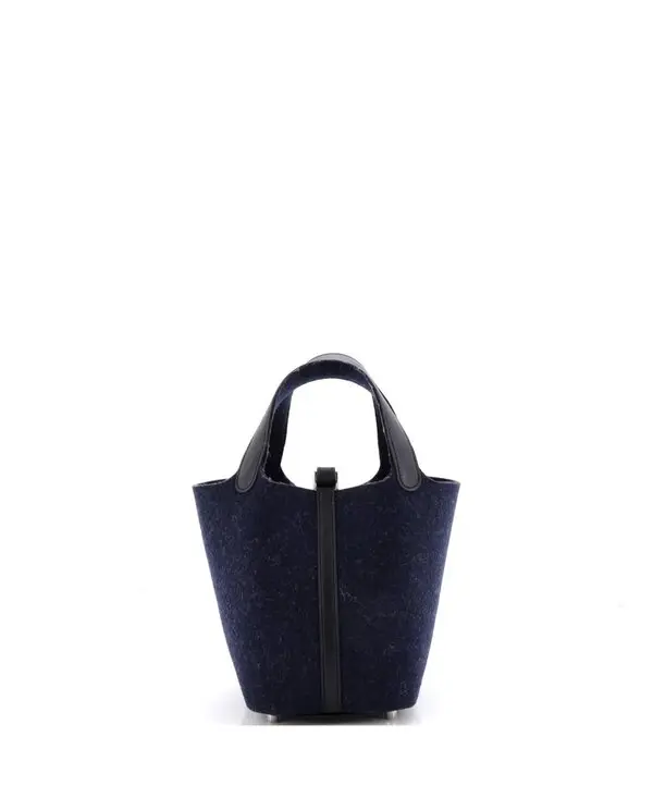 Hermès Pm Picotin Lock Bag Felt With Leather - Blue/ Black