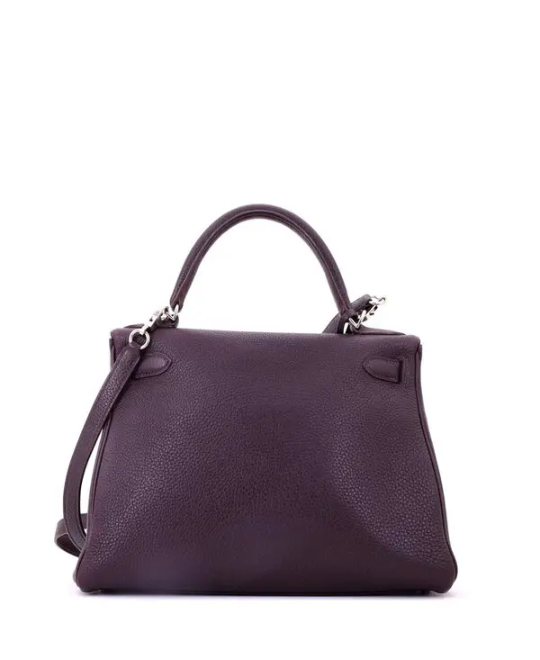 Hermès Kelly 28 Handbag Purple Togo With Palladium Hardware - Raisin