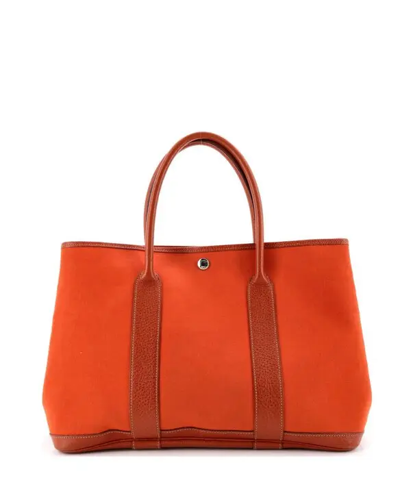 Hermès 36 Garden Party Tote Toile And Leather - Orange