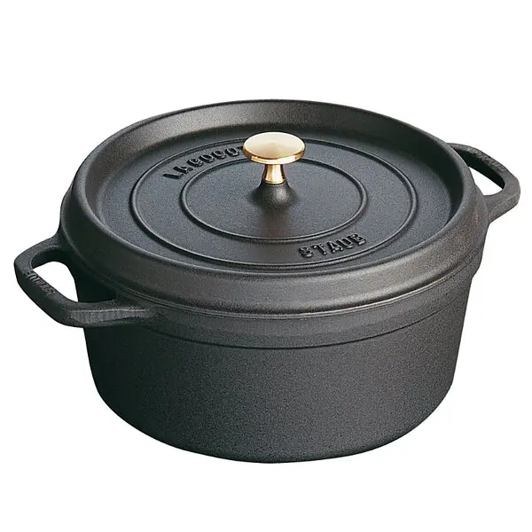 STAUB Round Cocotte, 7 Quarts - Black