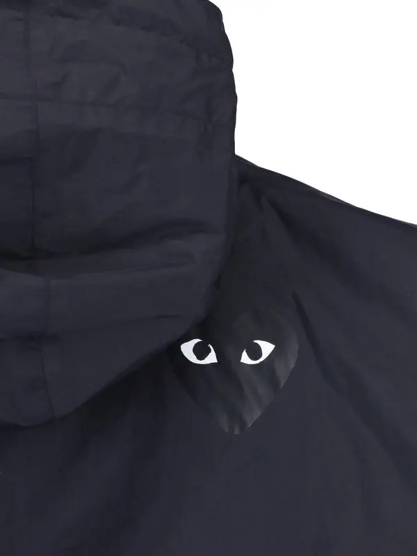 Play Comme Des Garcon X K-way Hooded Jacket - Black