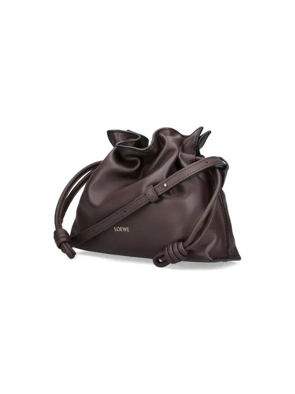 Loewe Mini Flamenco Clutch In Calfskin - Brown
