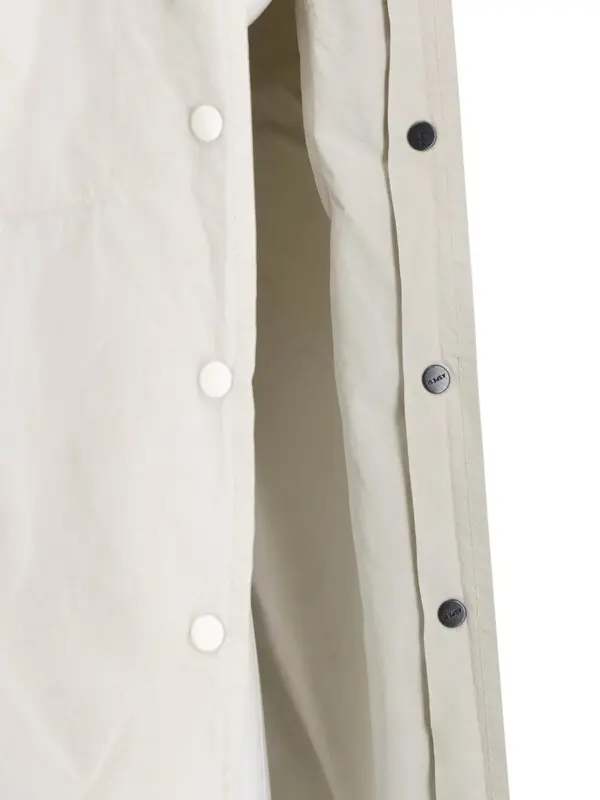 Aspesi Cotton Button-up Shirt With Crew Neck And Patch Pockets - Gray