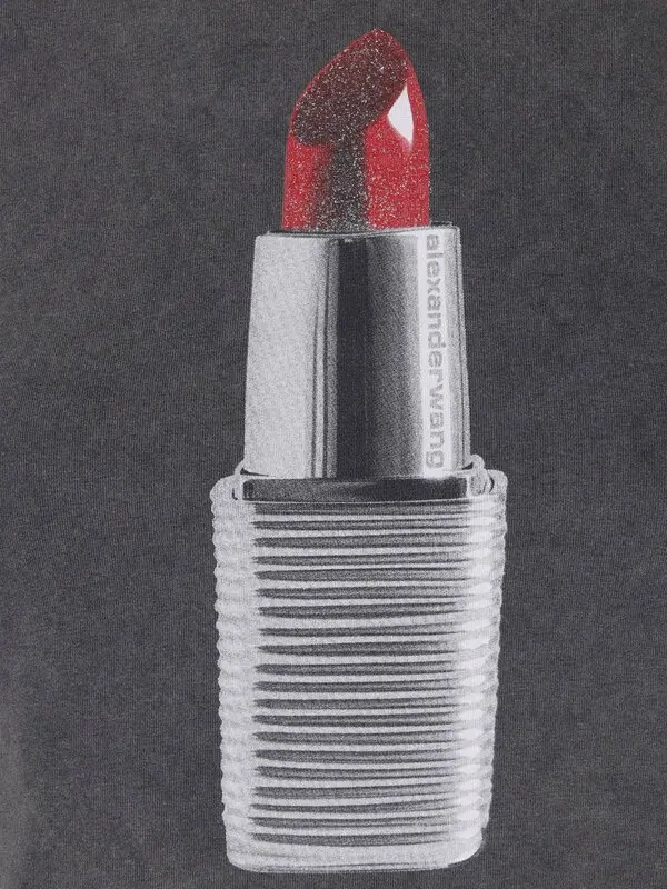 Alexander Wang Lipstick" Crop T-shirt