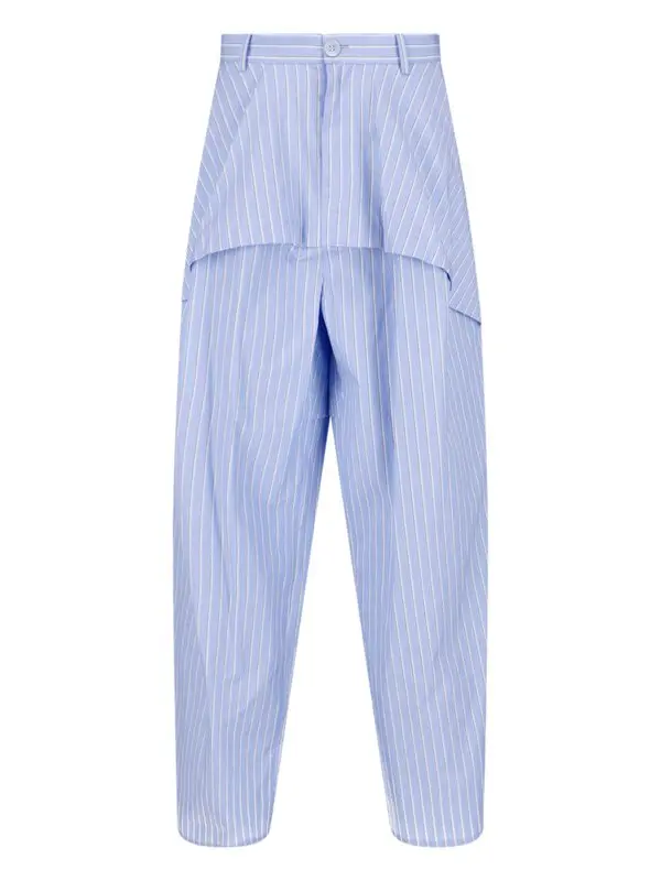 Loewe Wide Leg Striped Cotton Trousers