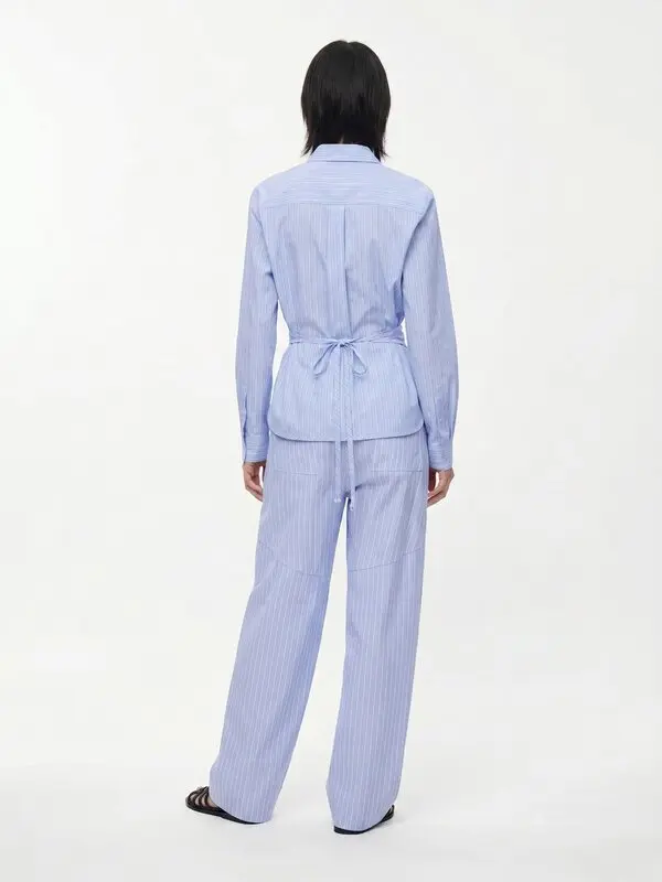 Loewe Wide Leg Striped Cotton Trousers