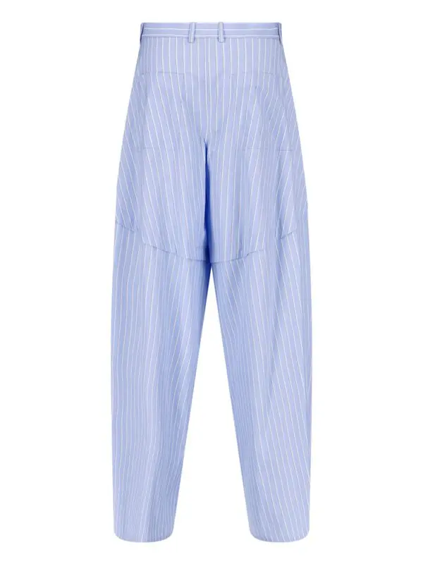 Loewe Wide Leg Striped Cotton Trousers