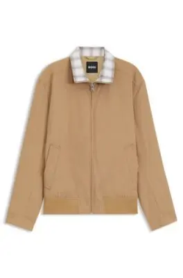 BOSS Water-repellent Jacket With Checkered Collar