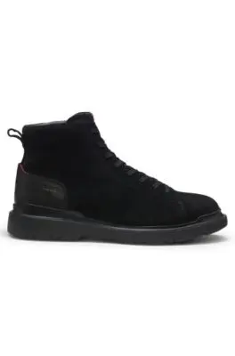 Hugo Suede Ankle Boots With Leather Trim