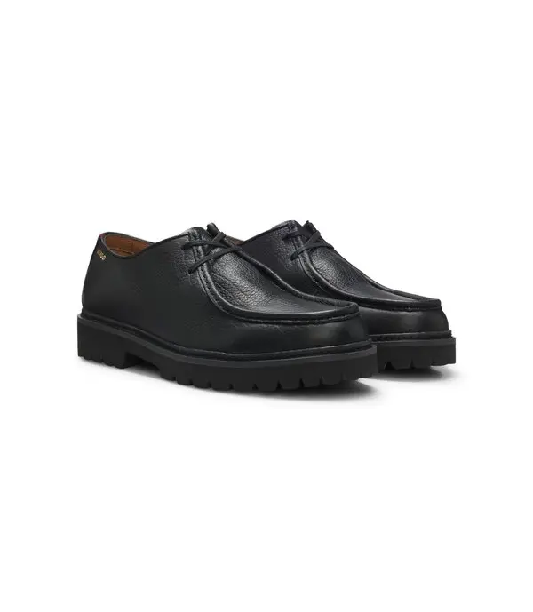 Hugo Derby Shoes In Tumbled Leather With Lugged Outsole