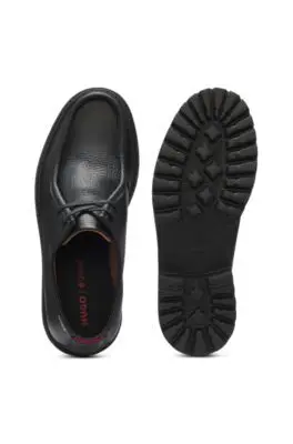 Hugo Derby Shoes In Tumbled Leather With Lugged Outsole