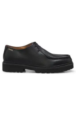 Hugo Derby Shoes In Tumbled Leather With Lugged Outsole