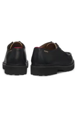 Hugo Derby Shoes In Tumbled Leather With Lugged Outsole