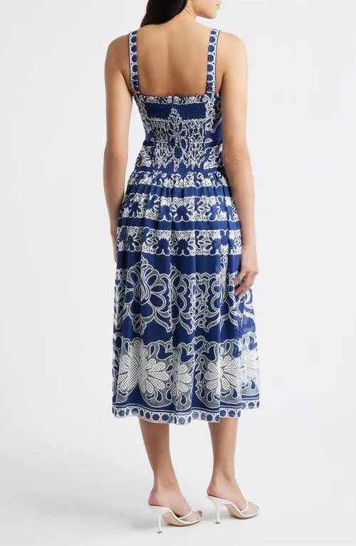 Julia Jordan Drop Waist Lace Midi Sundress
