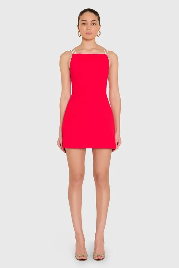 Amanda Uprichard Scout Romper - Crimson Ivory
