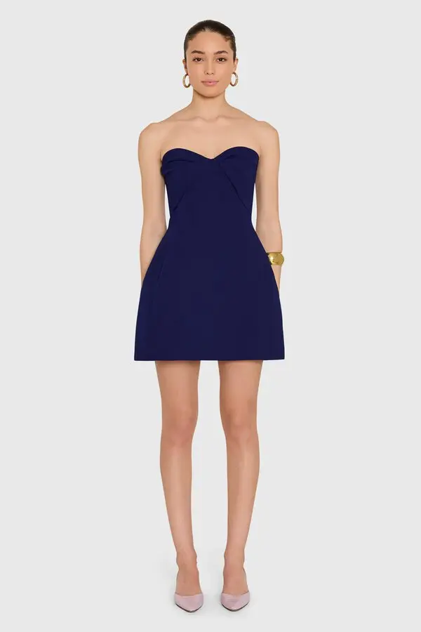 Amanda Uprichard Rachelle Strapless Mini Dress - Navy