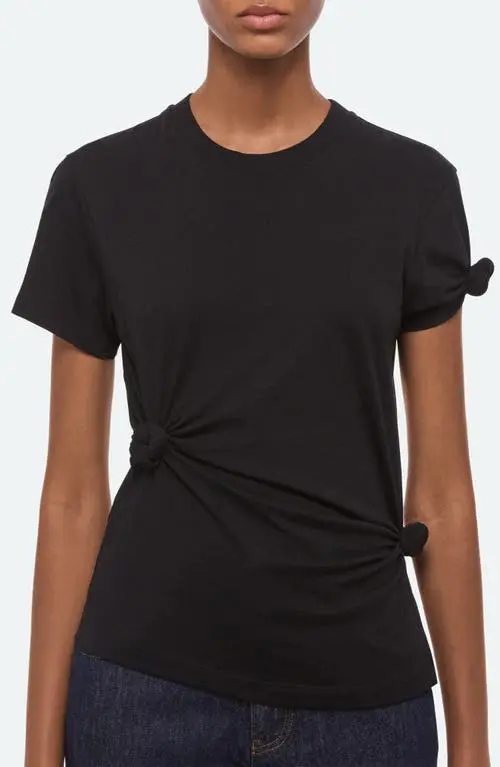 Helmut Lang Knot Detail Cotton Baby Tee - Black