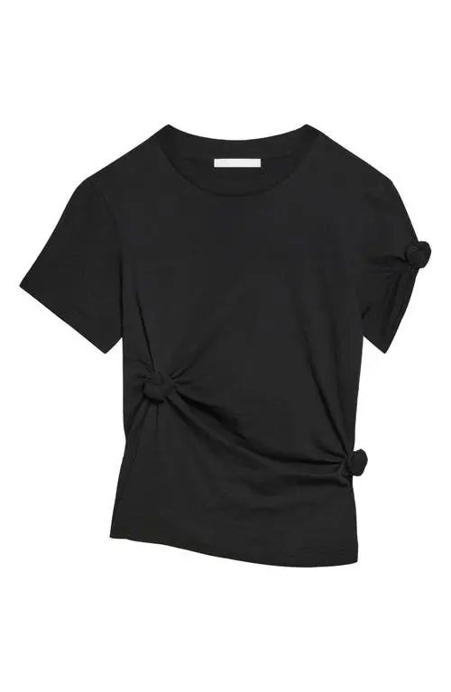 Helmut Lang Knot Detail Cotton Baby Tee - Black