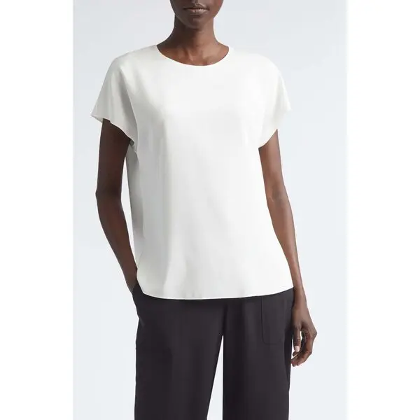 Lafayette 148 New York Stretch Silk Dolman Sleeve Top - Cloud