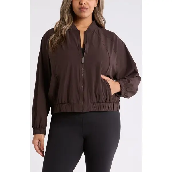 Zella Atlas Bomber Jacket - Brown Mole