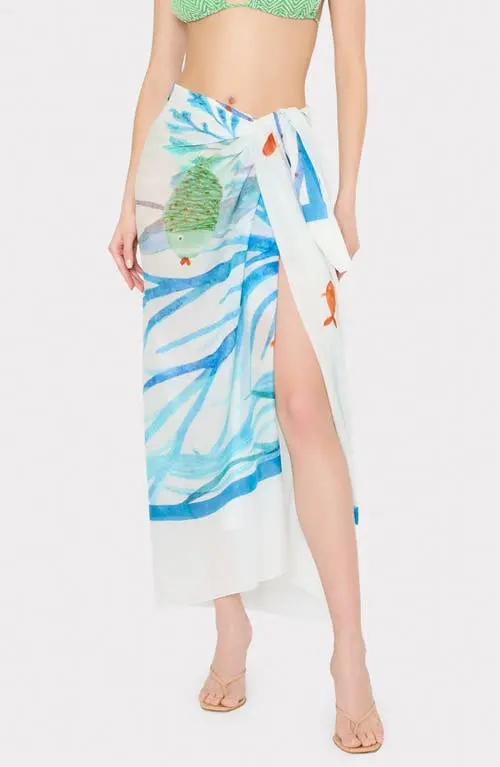 MILLY Under The Ocean Cover-up Sarong - Blue Multi