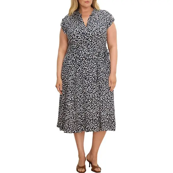 NIC+ZOE Leopard Sketch Midi Dress