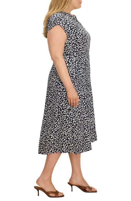 NIC+ZOE Leopard Sketch Midi Dress