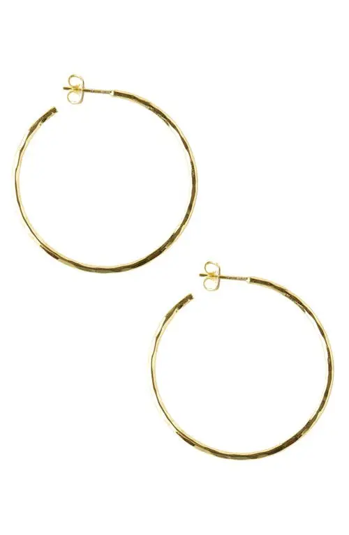 Argento Vivo Hammered Hoop Earrings - Gold