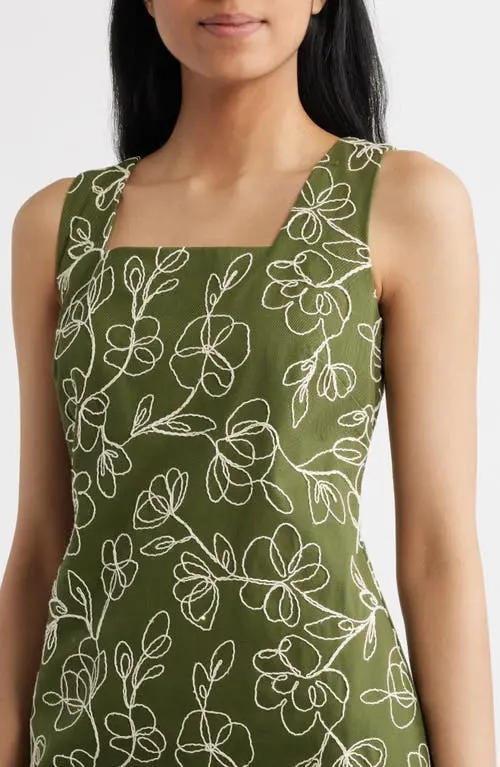 TAHARI ASL Embroidered Sleeveless Mini Dress