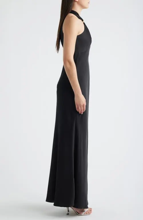 Vince Camuto Satin Halter Gown