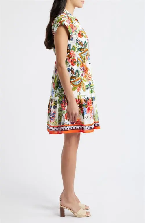 Eliza J Floral Cotton Shirt Dress