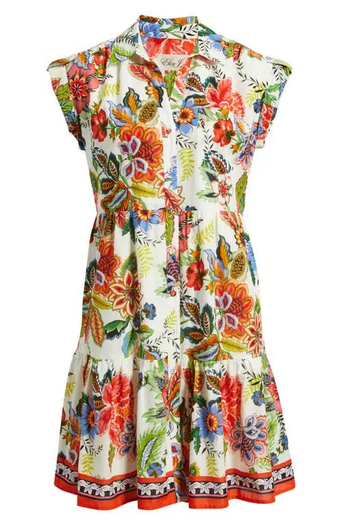 Eliza J Floral Cotton Shirt Dress