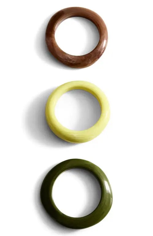 Mango Set Of 3 Volume Maxi Bracelets - Pastel Green
