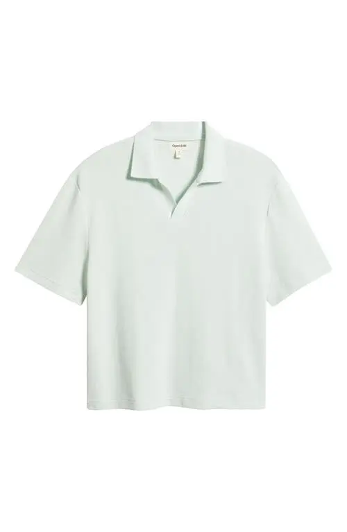OPEN EDIT Knit Johnny Collar Polo - Green Cloud