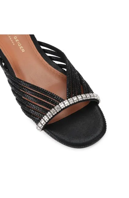 Kurt Geiger Embellished Crystal Slide Sandals - Black