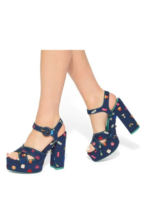 Kurt Geiger Embroidered Platform Sandals