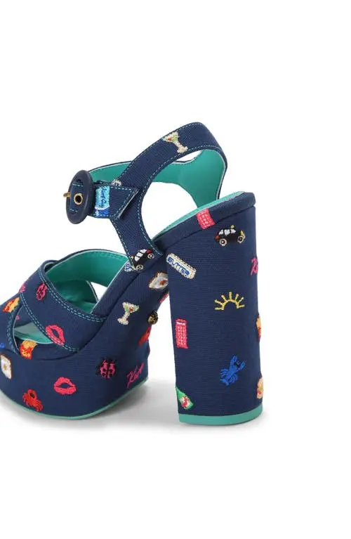 Kurt Geiger Embroidered Platform Sandals