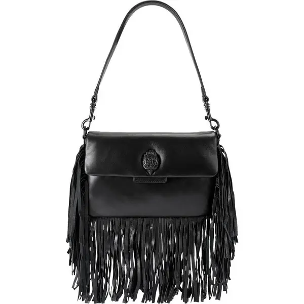 Kurt Geiger Small Oxford Fringe Shoulder Bag - Black