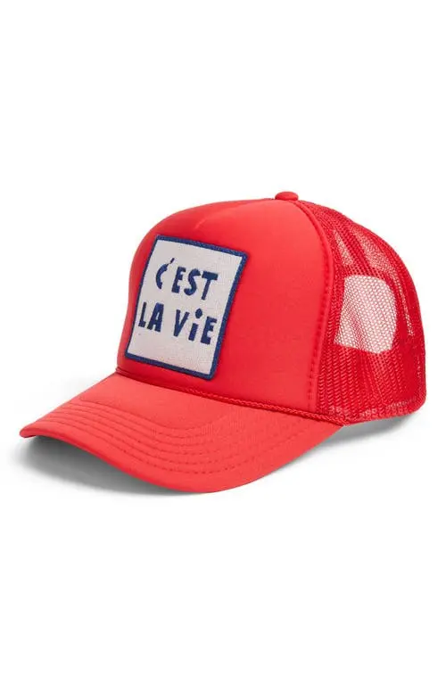 FRIDAY FEELIN’ C'est La Vie Trucker Hat - Red