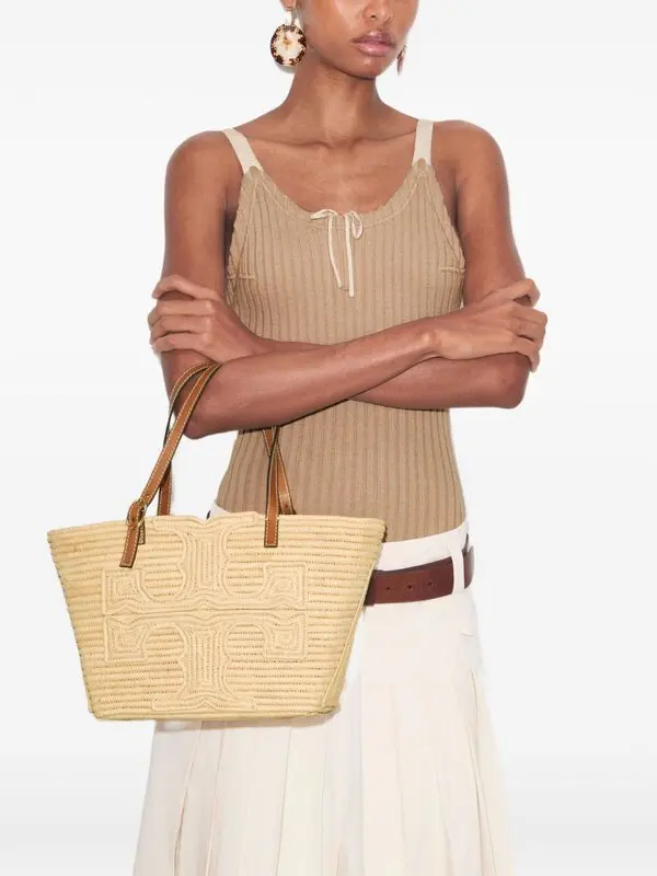 Tory Burch Ella Small Raffia Tote Bag