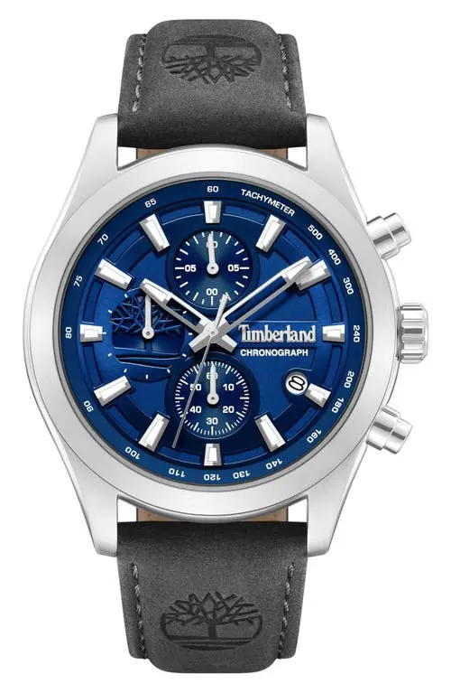 Timberland Ashmont Chronograph Watch With Leather Strap - Black