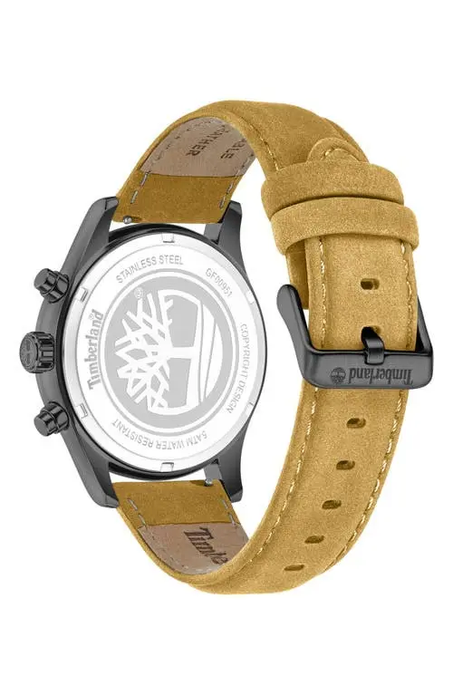 Timberland Ashmont Chronograph Watch With Leather Strap - Tan/brown Light