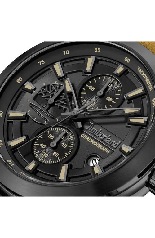 Timberland Ashmont Chronograph Watch With Leather Strap - Tan/brown Light