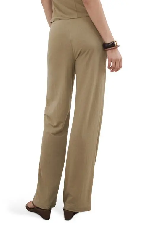 Mango Straight Leg Pants - Medium Brown