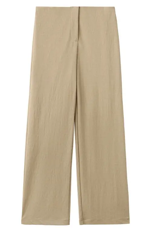 Mango Straight Leg Pants - Medium Brown