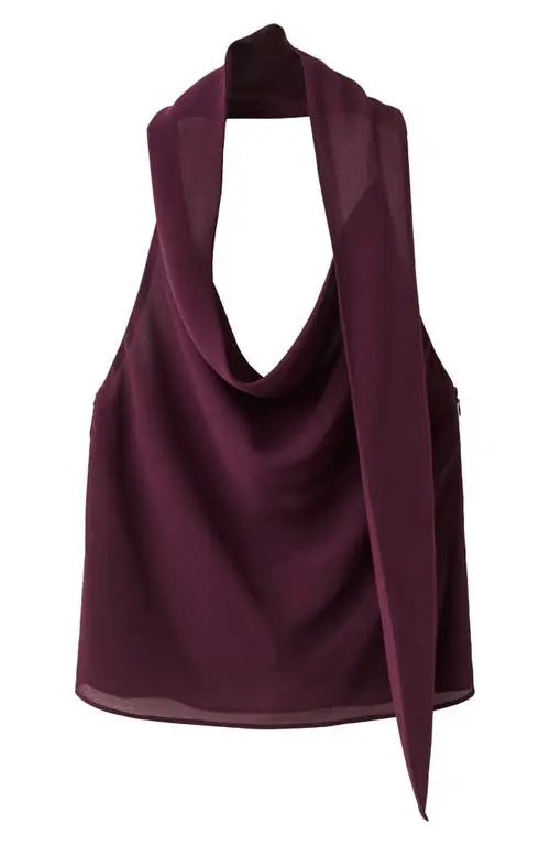 Mango Polka Dot Cowl Neck Sleeveless Top