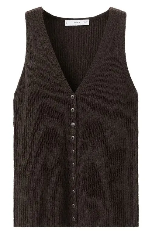 Mango V-neck Button-front Sweater Vest