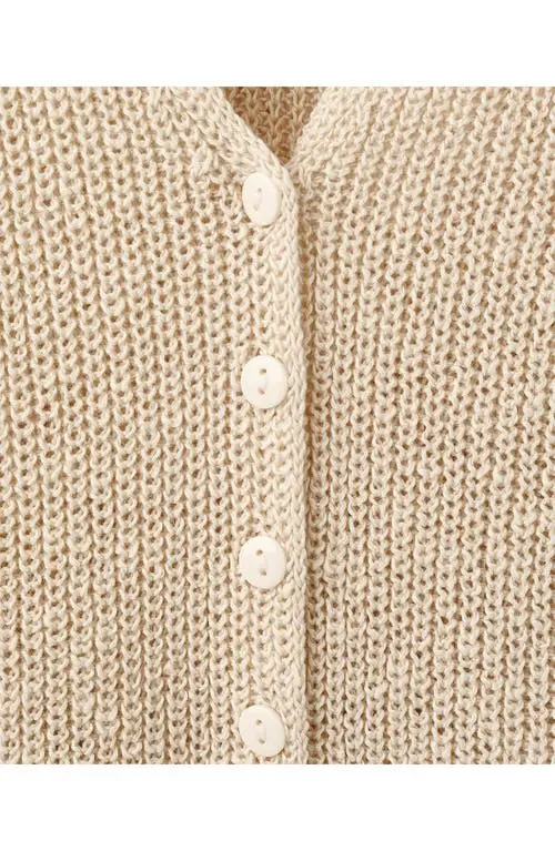 Mango V-neck Button-front Sweater Vest - Sand