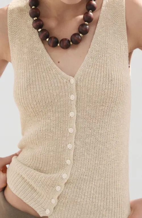 Mango V-neck Button-front Sweater Vest